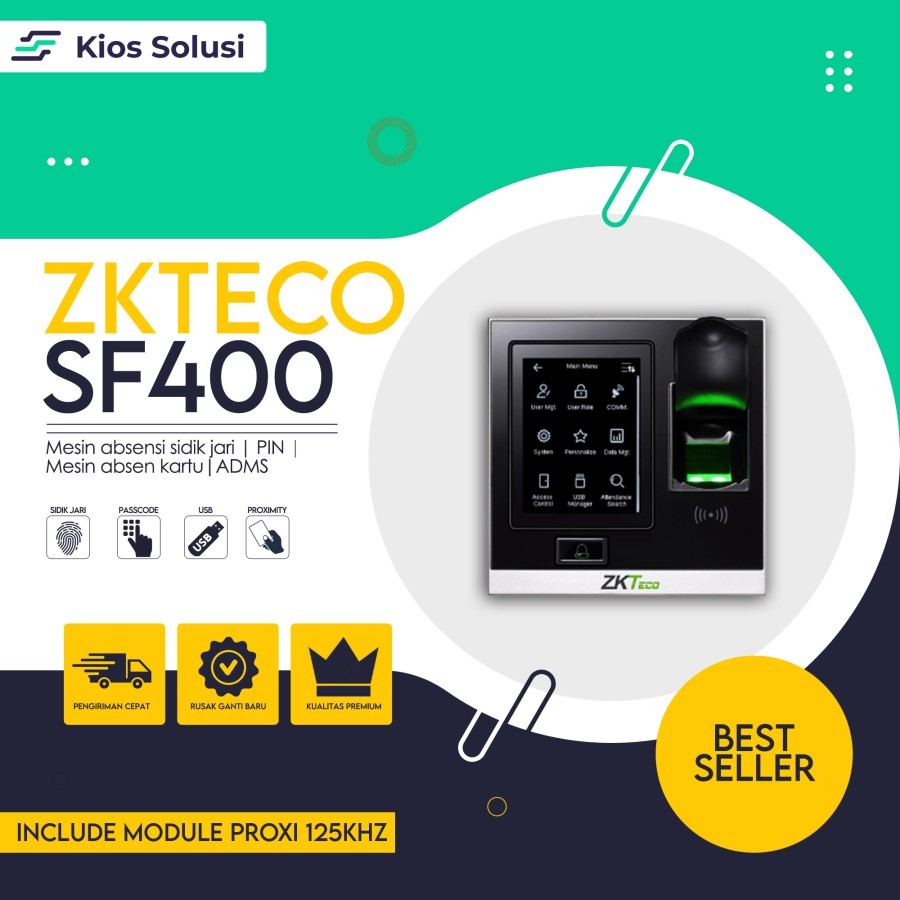 Jual Mesin Absen dan Akses Kontrol ZKTECO SF400 | Fingerprint | Sidik Jari | RFID (OPTIONAL ...