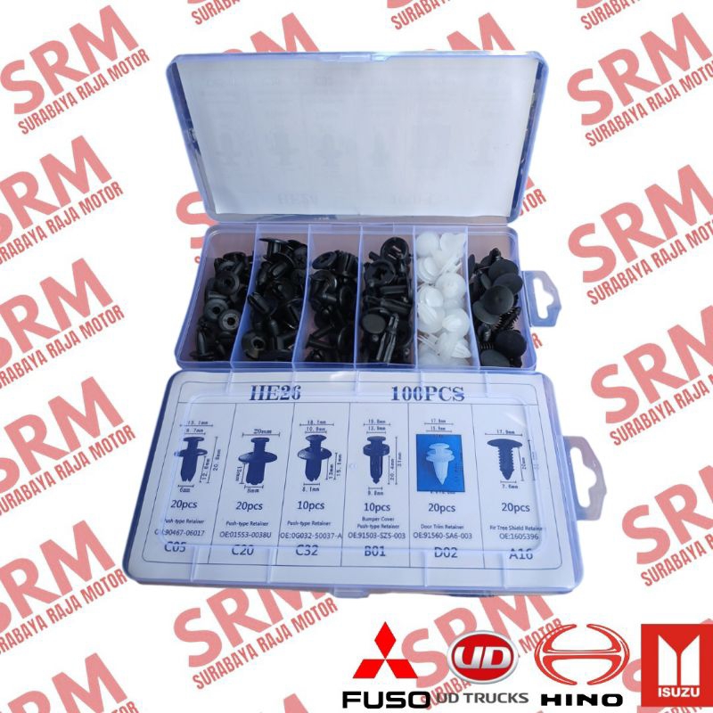 Jual 100 PCS Baut rivet mobil atau universal klip bumper baut body ...