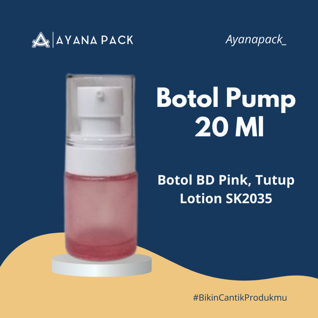 Jual Botol Pump Lotion 20 ml BD Dof Pink Elegan / Botol Pink Frosted ...