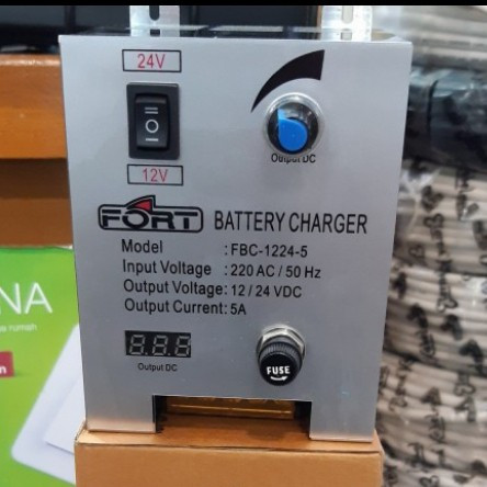 Jual Battery Charger Fort FBC-1224-5 5A Input:220Vac double output:12 ...