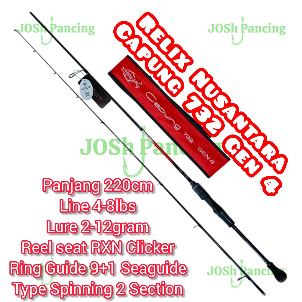 Jual Joran relix nusantara capung 732 gen 4 220cm 4-8lbs FREE PIPA ...