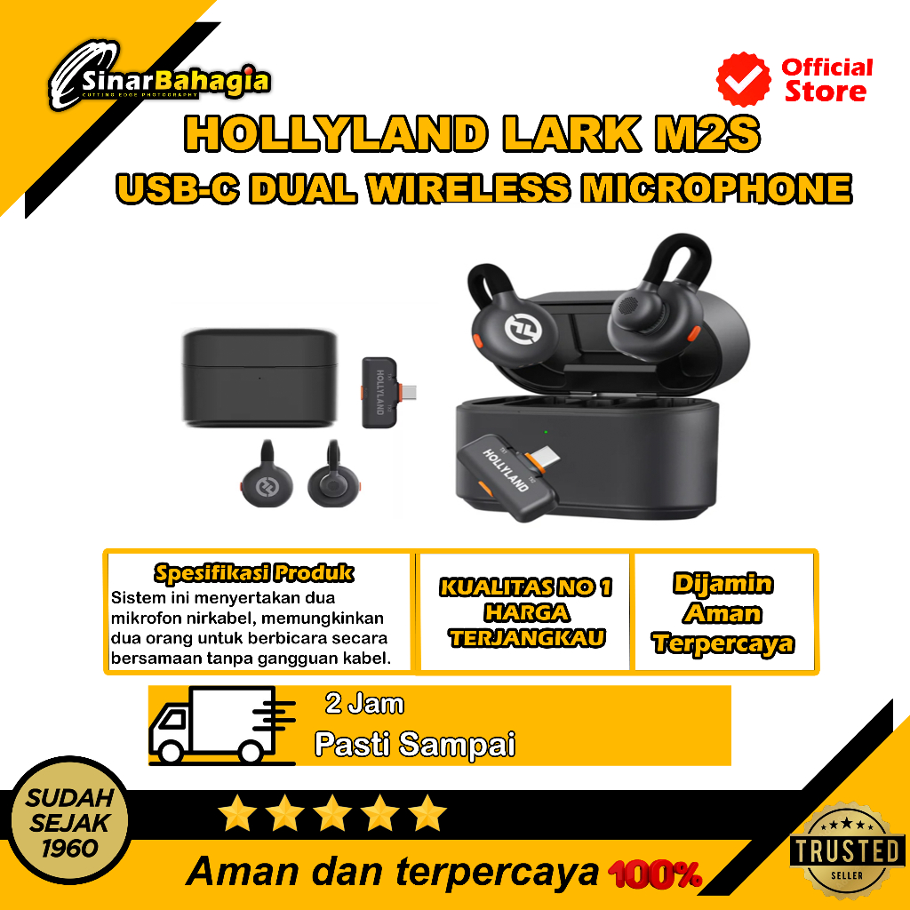 Jual Hollyland LARK M2S USB-C Dual Wireless Microphone System for USB Type-C Device | Shopee ...