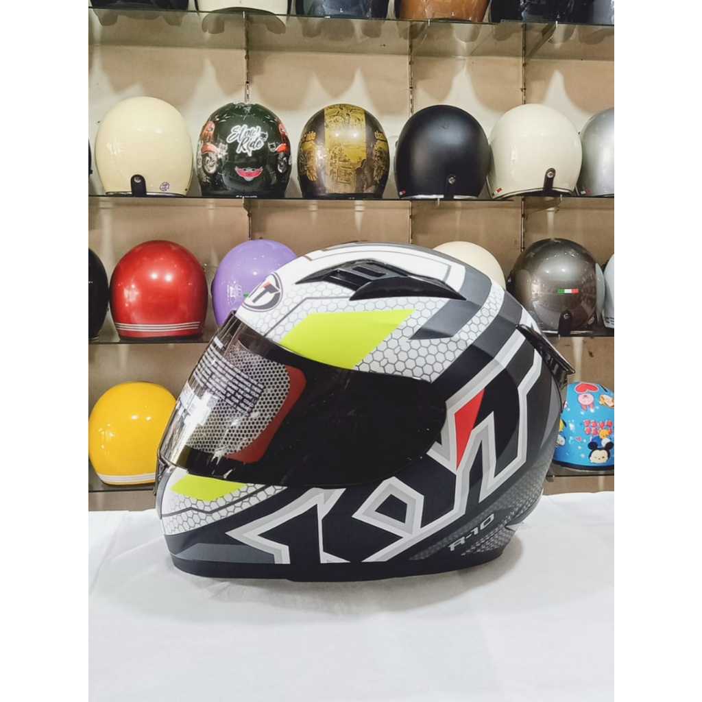 Jual Helm KYT R-10 Black Yellow Flou Half Face Dewasa Standar Keamanan ...