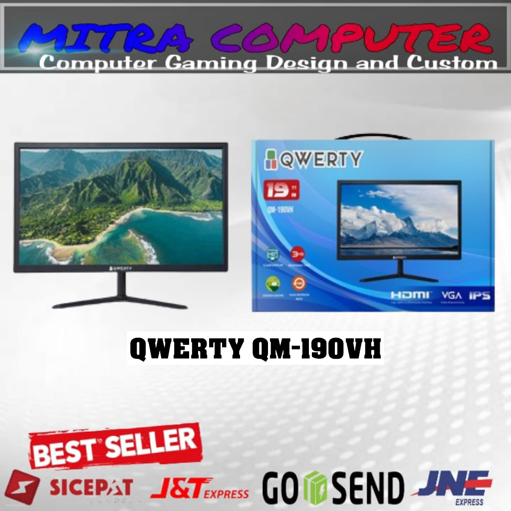 Jual Monitor LED QWERTY QM-190VH 19" Flat IPS 768p 75 Hz | Shopee Indonesia
