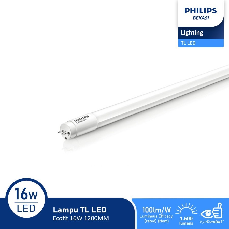Jual Lampu Philips TL Neon Led Tube T8 Ecofit 16 Watt 1200mm 6500K Putih PER DUS ISI 20PCS ...