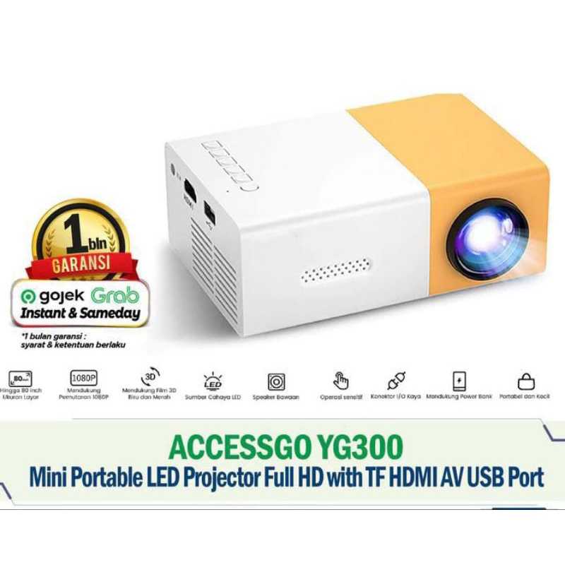 Jual MINI PROJECTOR YG300 PROYEKTOR ACCESSGO PORTABLE | Shopee Indonesia