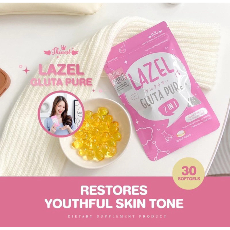 Jual LAZEL GLUTA PURE 2IN1 SOFTGEL GLUTAHIONE ORIGINAL | Shopee Indonesia