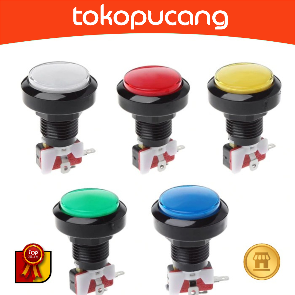 Jual Push on 45mm LED 12v Tombol Warna button switch pushon Acara ...