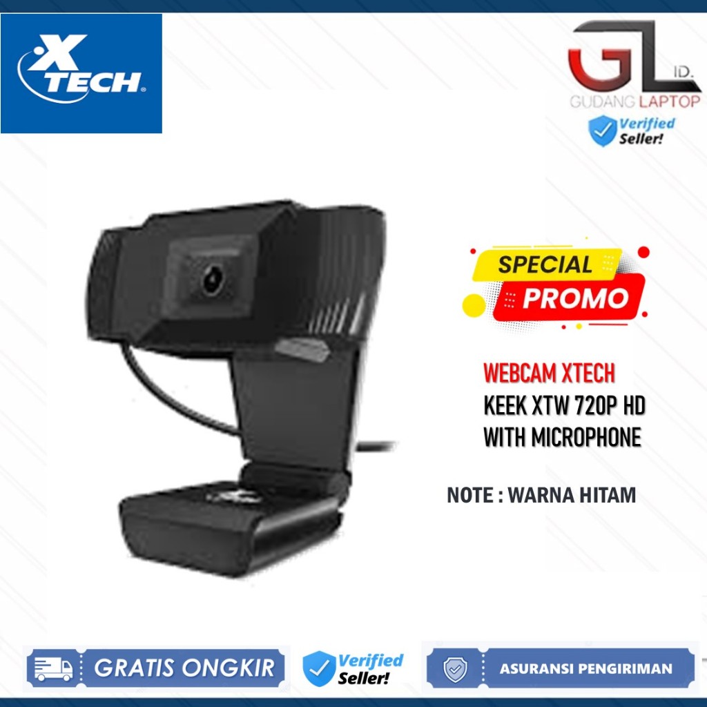 Jual WEBCAM Eksternal Xtech Keek XTW 720P HD with Microphone | Shopee ...