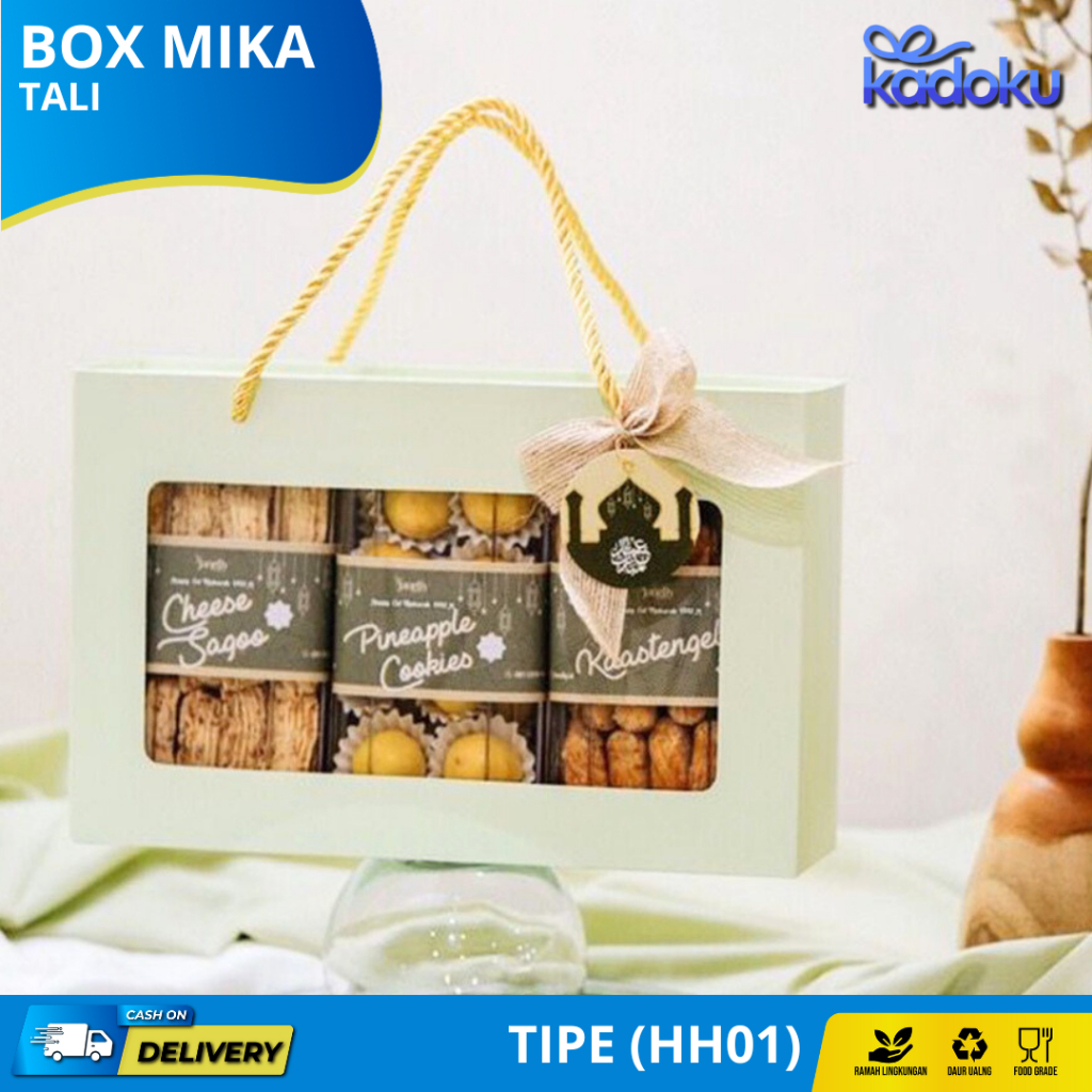 Jual Box mika handle / Tas cookies jingjing / Box kue / Kotak kue / Box ...
