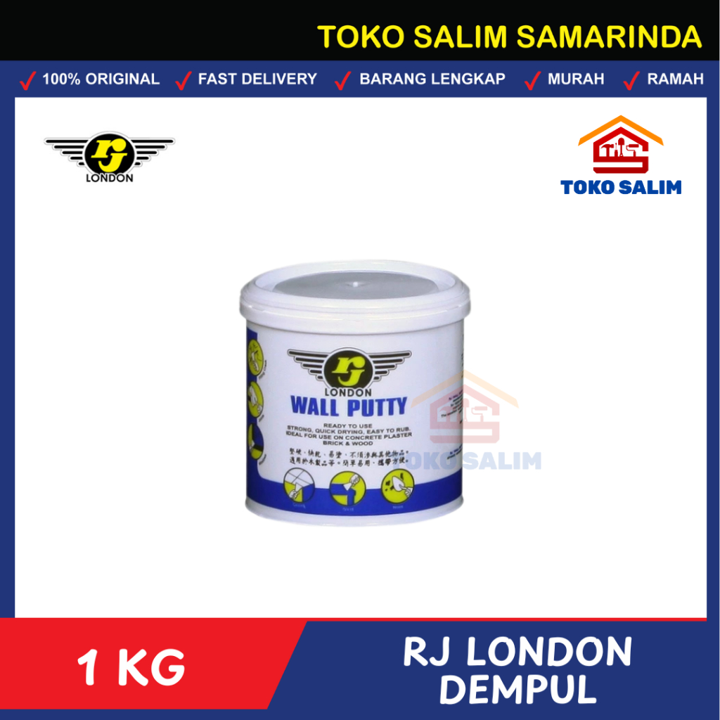 Jual Dempul Tembok RJ / Dempul Kayu Dempul Serba Guna RJ London 1KG ...
