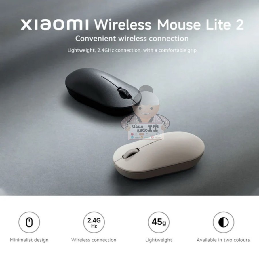 Jual Mouse Xiaomi Wireless Mouse Lite 2 Mi Mouse Wireless 2.4Ghz 1000 ...