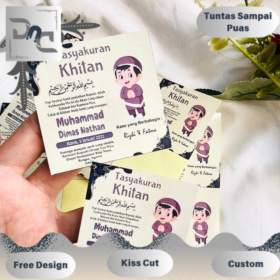 Jual 2-4 Sticker Kotak Tasyakuran Khitanan Stiker Syukuran Walimatul ...
