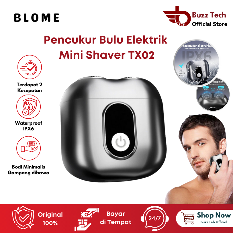 Jual BLOME - Alat Cukur Jenggot Kumis Elektrik TX02 Waterproof IPX6 ...