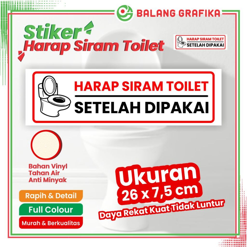 Jual Sticker Harap Siram Toilet Label Kamar Mandi | Shopee Indonesia