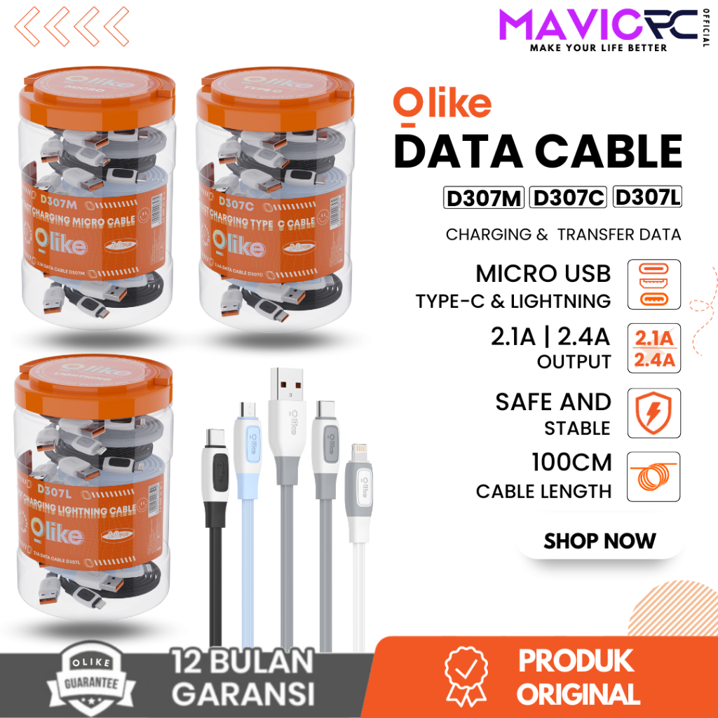 Jual [ 1 BOX 20 PCS ] OLIKE Kabel Cable Data Charging D307M Micro USB 2 ...