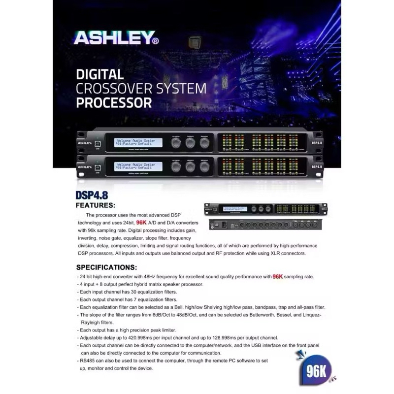 Jual Digital Crossover dan Processor Ashley DSP 4.8/ DSP4.8 4in 8out ...