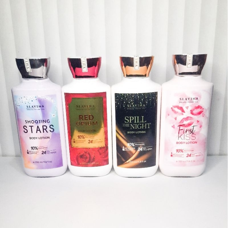 Jual [NEW] Slavina Body Lotion 350ML - Spill The Night / Red Opium ...