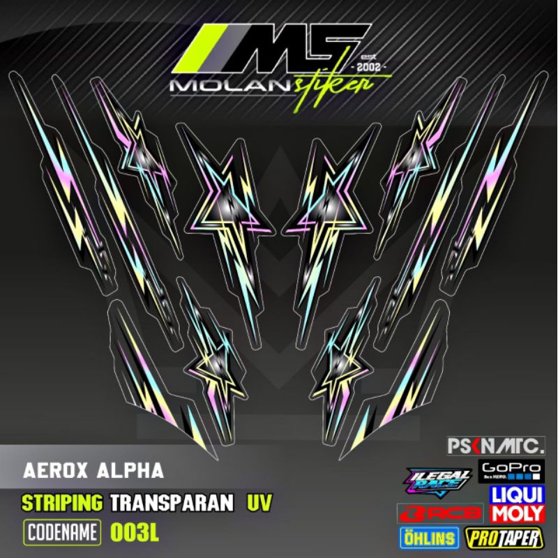 Jual Decal Sticker Striping Variasi Transparan Uv Aerox Alpha Star ...
