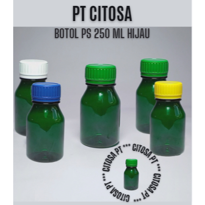 Jual Botol Ps 250 ml Hijau Segel Kecil / Botol Plastik / Botol Obat Cair / Botol Pupuk Cair ...