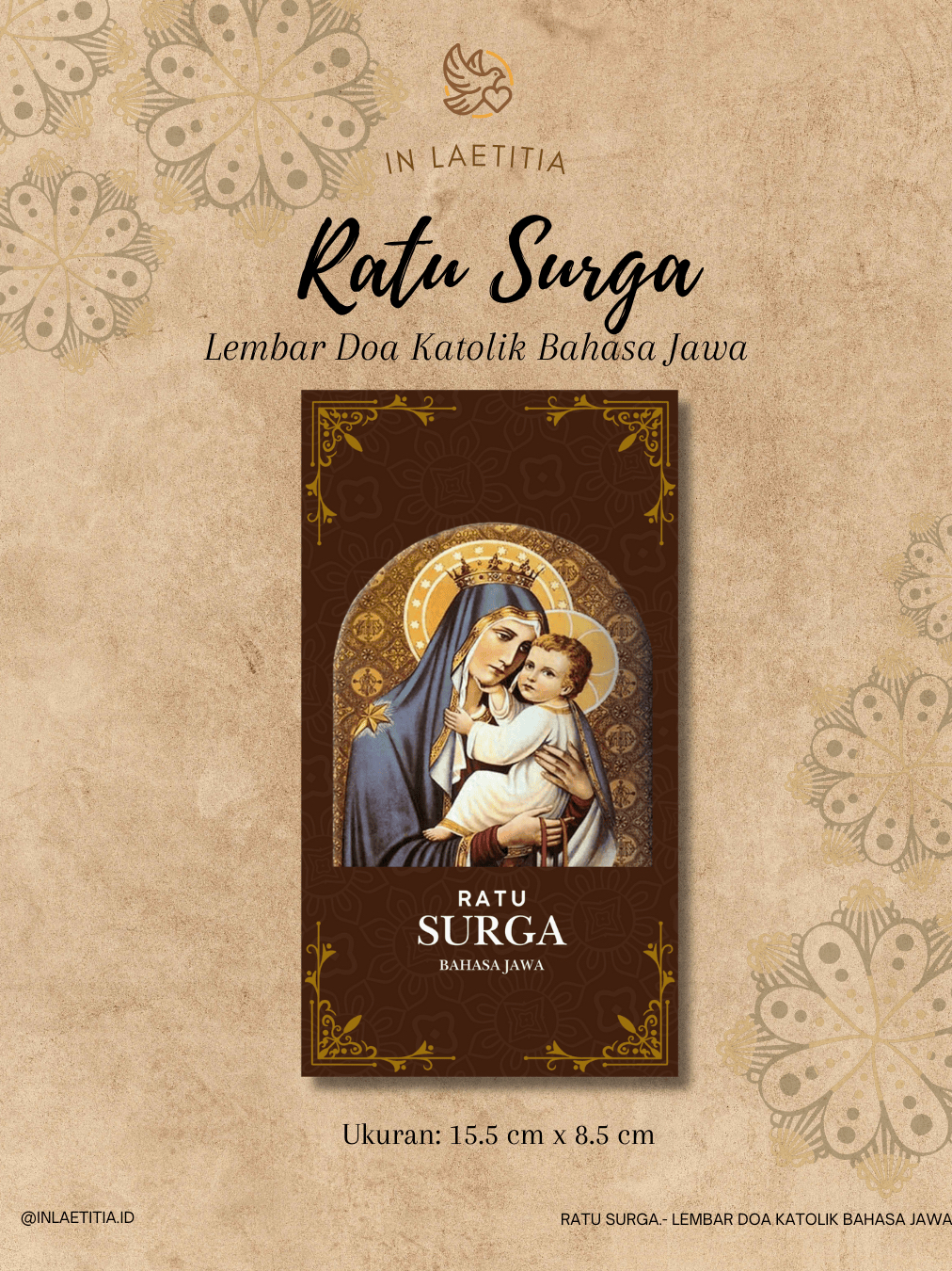 Jual In Laetitia - Ratu Surga | Lembar Doa Katolik Bahasa Jawa | Kertas ...