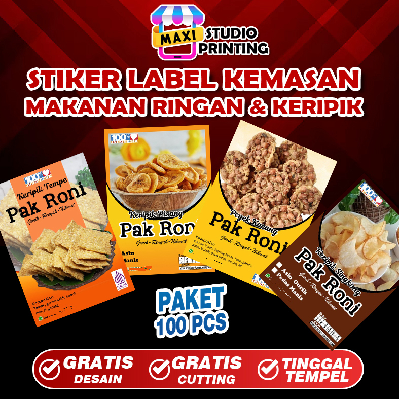 Jual STICKER KERIPIK STIKER LABEL MAKANAN CUSTOM Stiker Jualan Makanan ...