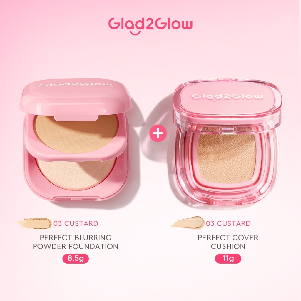 Jual Glad2Glow Perfect Blurring Powder Foundation&Perfect Cover Cushion ...