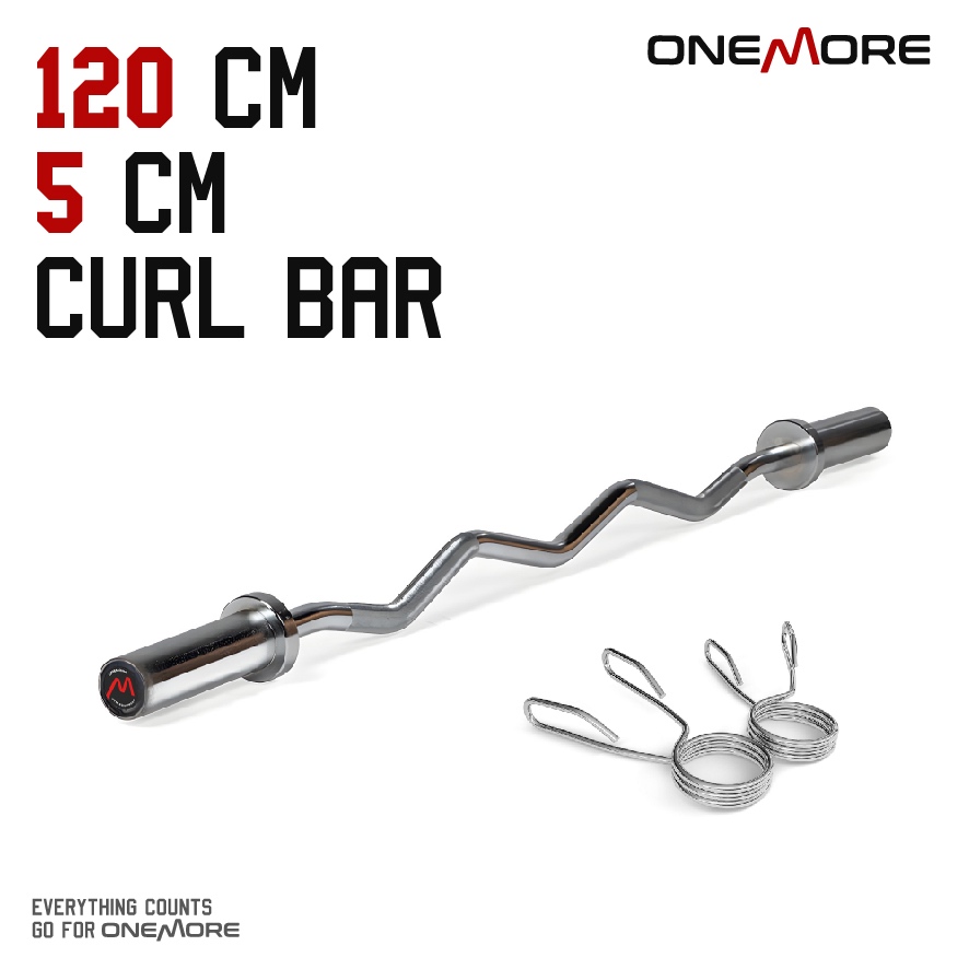 Jual ONE MORE 120CM 5CM EZ Curl Bar Barbel Stick Stik Barbell | Shopee ...