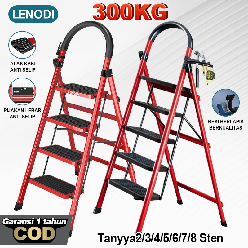 Jual LENODI Tangga 2/3/4/5/6/7/8 Step Tangga Lipat Multifungsi Lipat Tangga Besi Household ...