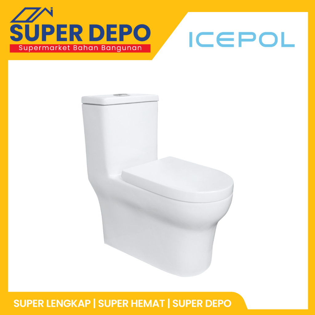 Jual CLOSET/KLOSET DUDUK ICEPOL - IC 8083 DUAL FLUSH AS 30 CM | Shopee Indonesia