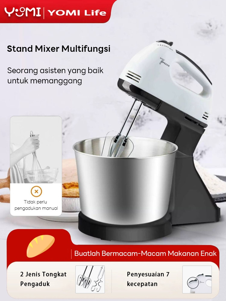 Jual Stand Mixer 2L 7-Speed Stainless Steel / Stand - Handheld Mixer ...