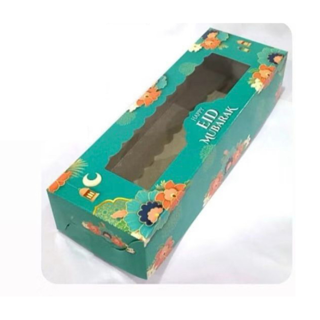 Jual ( 10pcs ) Box bolu gulung motif lebaran idul fitri 30x10x6 cm dus ...