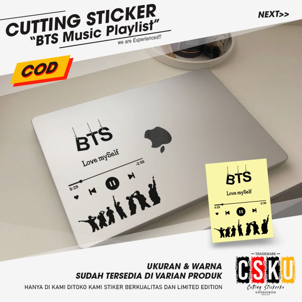 Jual Cutting Sticker BTS Music Playlist Song Variasi Motor Mobil ...