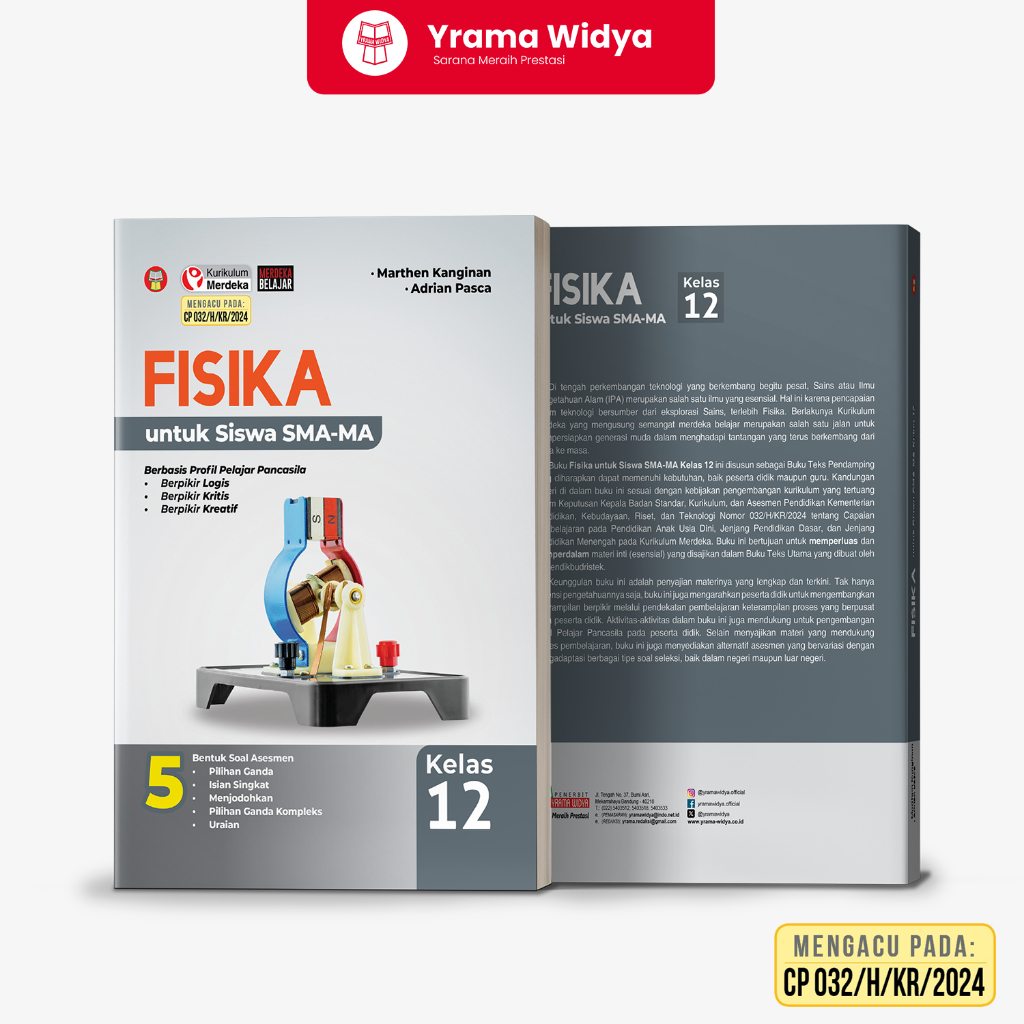 Jual Yrama Widya - Buku Fisika SMA/MA Kelas 12 - CP 032 (Buku Paket Kurikulum Merdeka) - Marthen ...