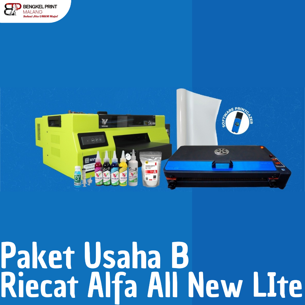 Jual Paket Usaha Sablon DTF | Paket Mesin Riecat Alfa All New Lite ...