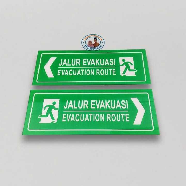 Jual Akrilik Jalur Evakuasi Evacuation Route | Akrilik Sign Evacuation Route | Rambu Tanda Jalur ...