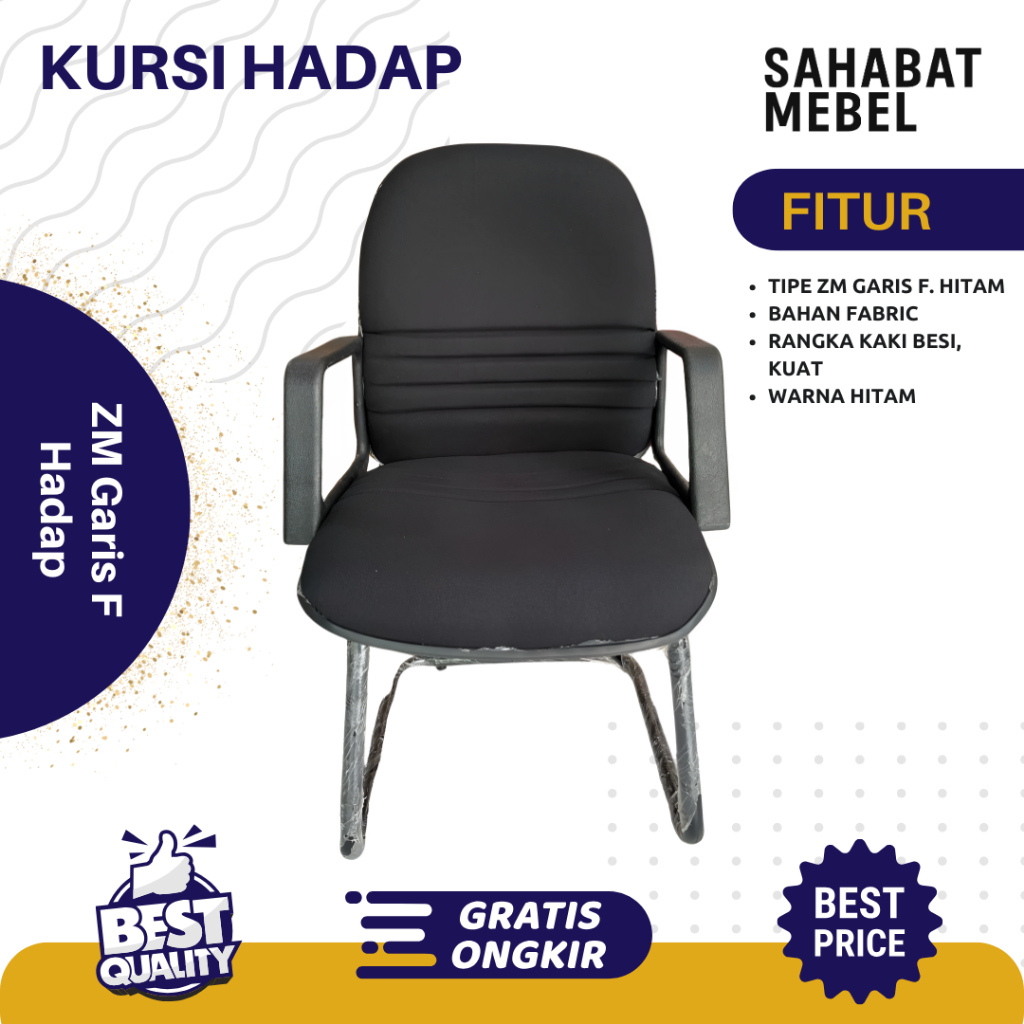Jual Kursi Hadap Fabric ZM Garis / Kursi Rapat Kursi Tamu Kursi Kantor ...