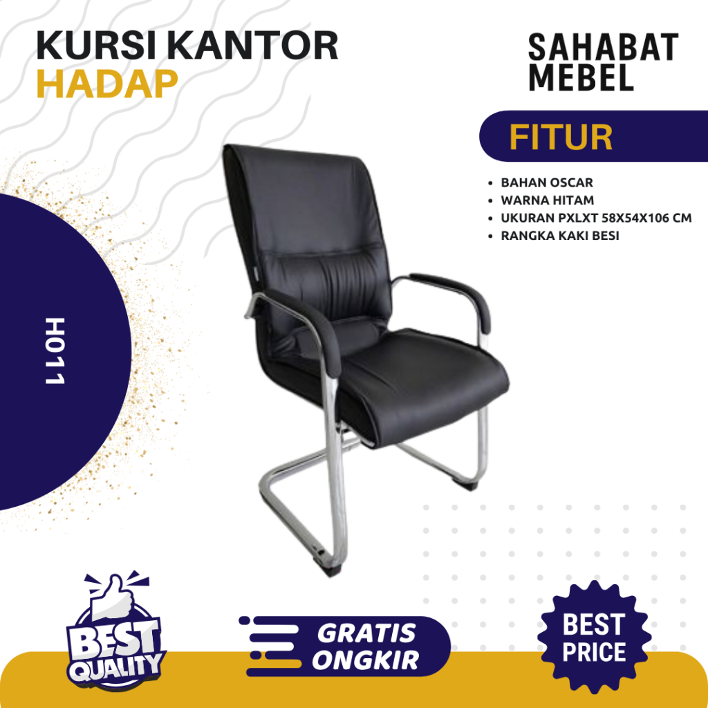 Jual Kursi Hadap H 011 / Kursi Rapat Kursi Tamu Kursi Kantor Tanpa Roda ...