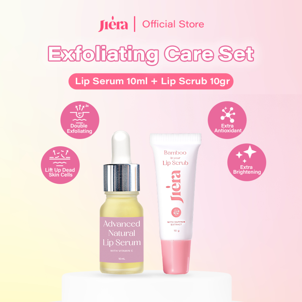Jual [BUNDLING] JIERA Exfoliating Care Set Lip Serum 10ml + Lip Scrub ...