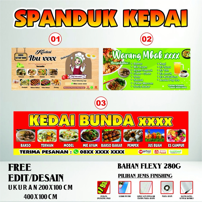 Jual Spanduk Banner Baliho Kedai Warung Angkringan Jualan Cafe FREE ...