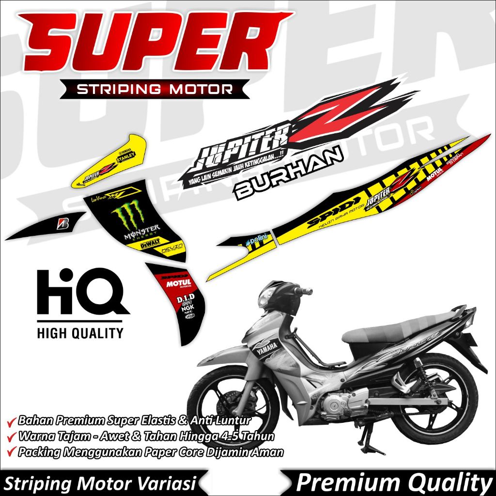 Jual Stiker Jupiter Z Burhan Anti Luntur keren Striping Jupiter Z ...