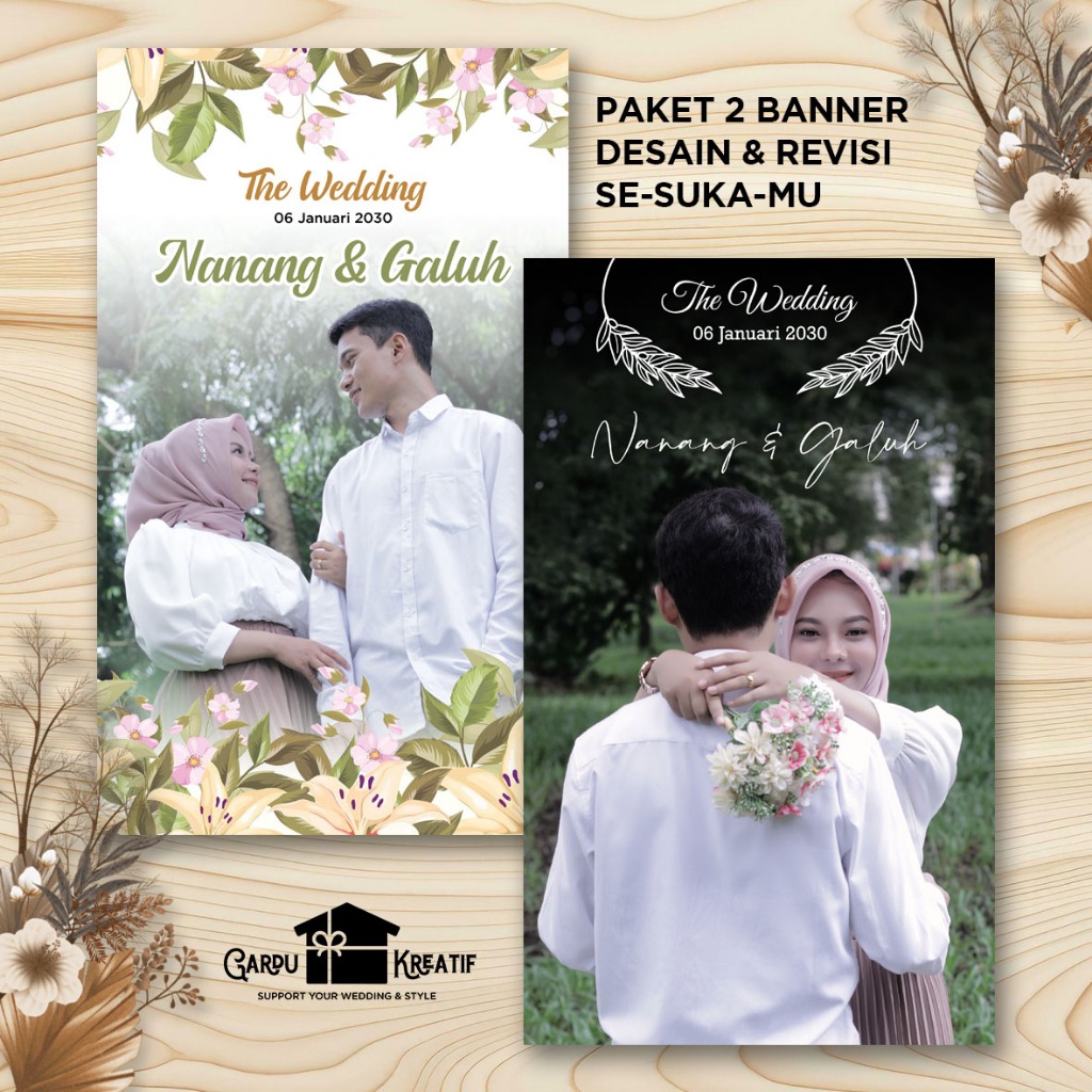 Jual Paket 2 Lembar & 3 Lembar Spanduk Benner Wedding Pernikahan ukuran ...