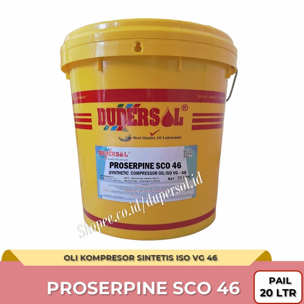 Jual Oli Kompresor Sintetis ISO VG 46 DUPERSOL PROSERPINE SCO 46 ...
