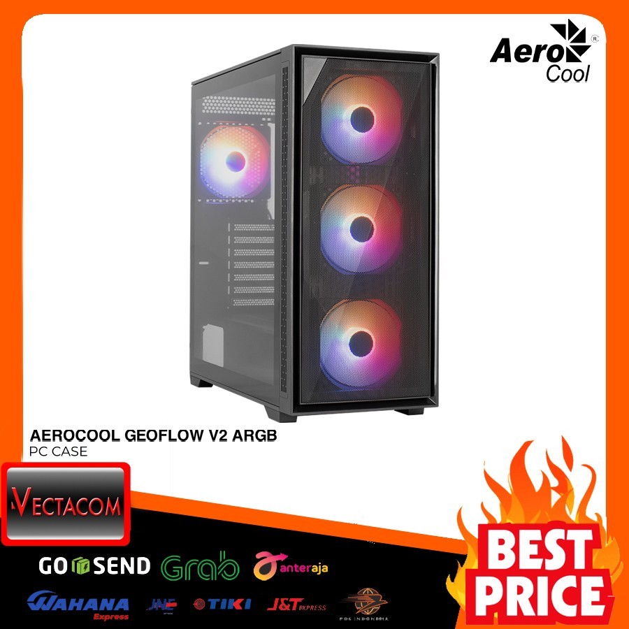 Jual AEROCOOL GEOFLOW V2 ARGB - PC CASE | ATX,microATX,miniITX | CASING ...