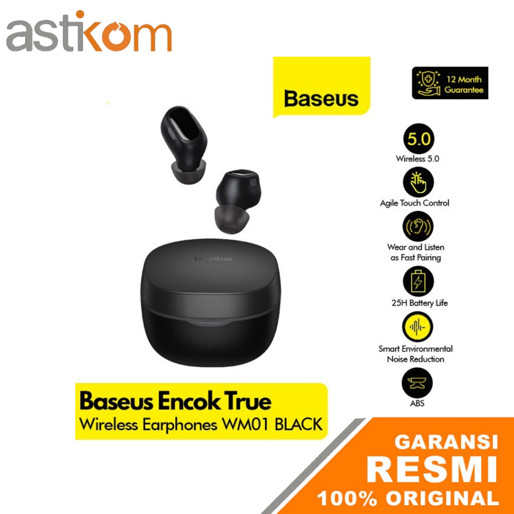Jual TWS Earbud Baseus WM01 True Wireless | Shopee Indonesia
