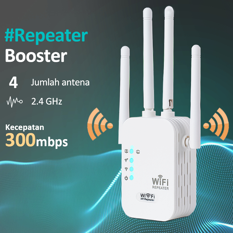 Jual Router Wifi Repeater 300mbps Wireless Extender 4 Antena | Shopee ...