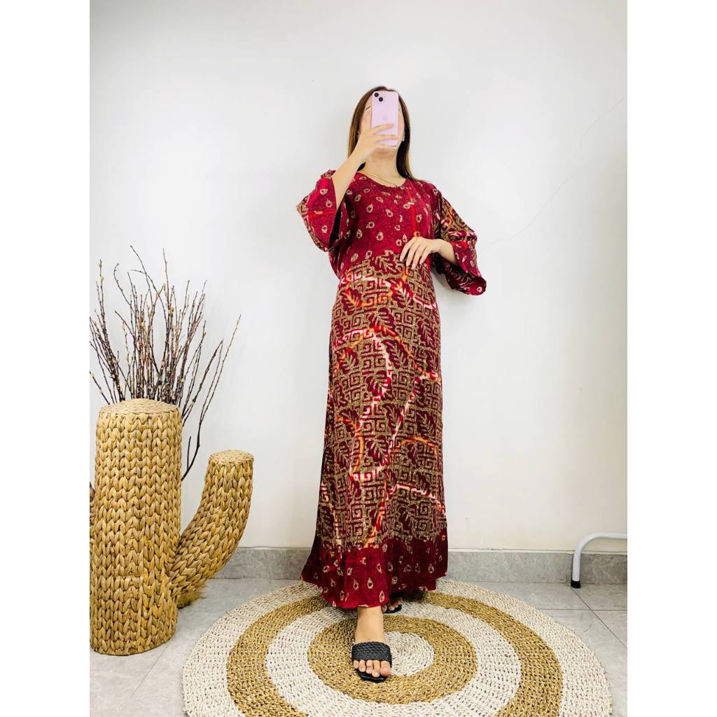 Jual Batik Benang Raja Longdress Maura Cap | Shopee Indonesia