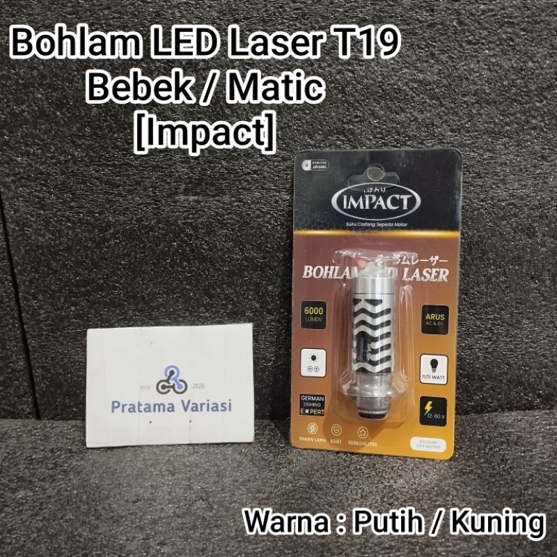 Jual Bohlam Balon Lampu Depan LED LASER 2 Warna Kuning / Putih Socket T19 / H6 Matic Bebek ...