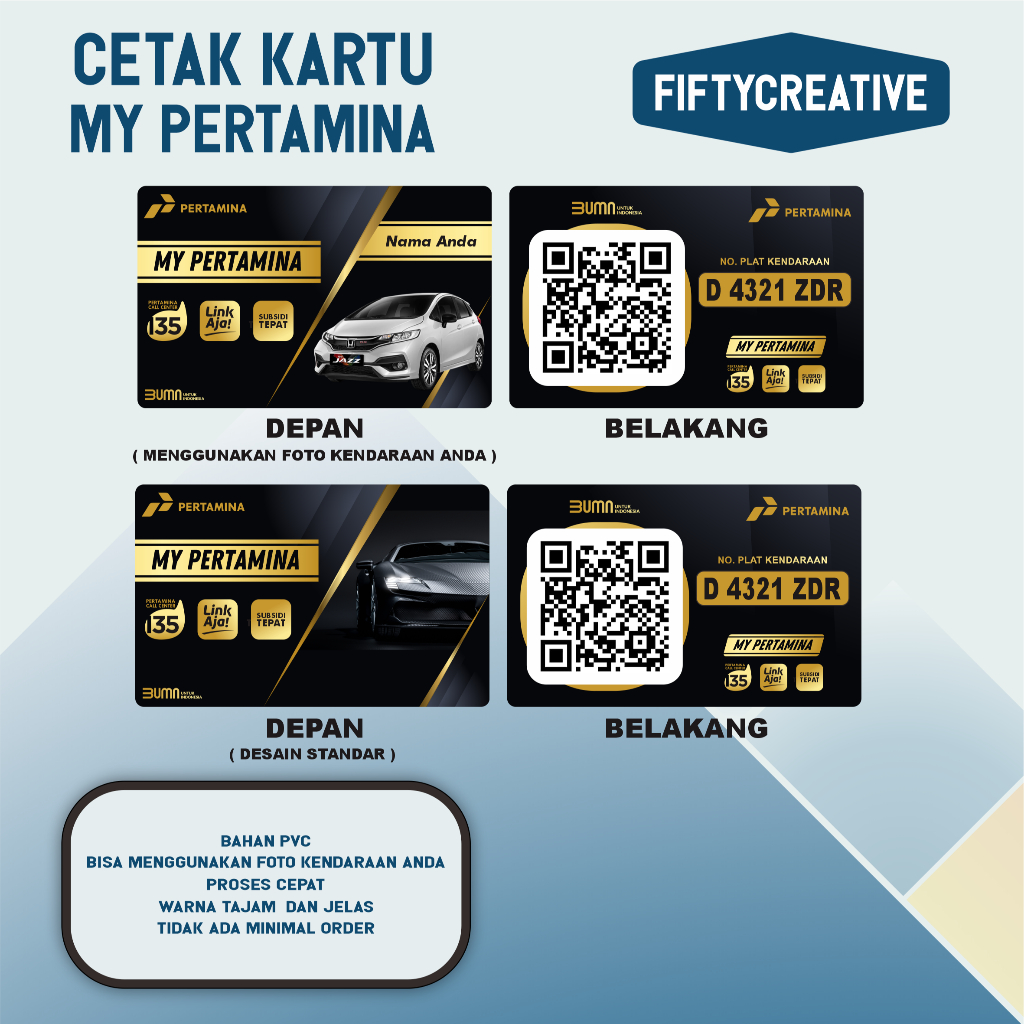 Jual Cetak Kartu My Pertamina Premium Gold Bahan PVC Tebal | Shopee Indonesia