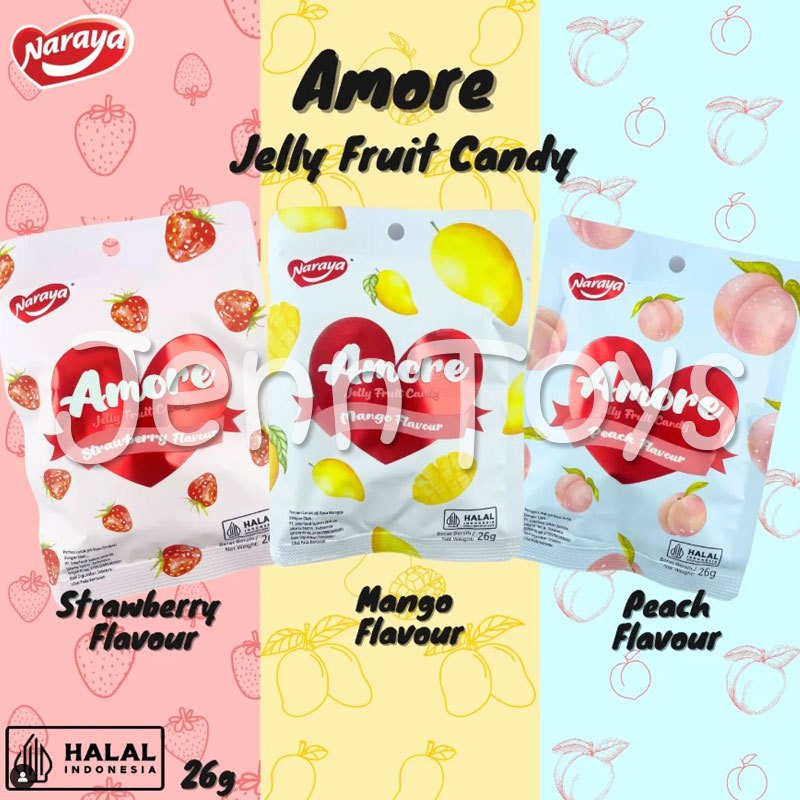 Jual Naraya Amore Jelly Fruit Candy Permen Lunak Rasa Buah Mangga Mango ...